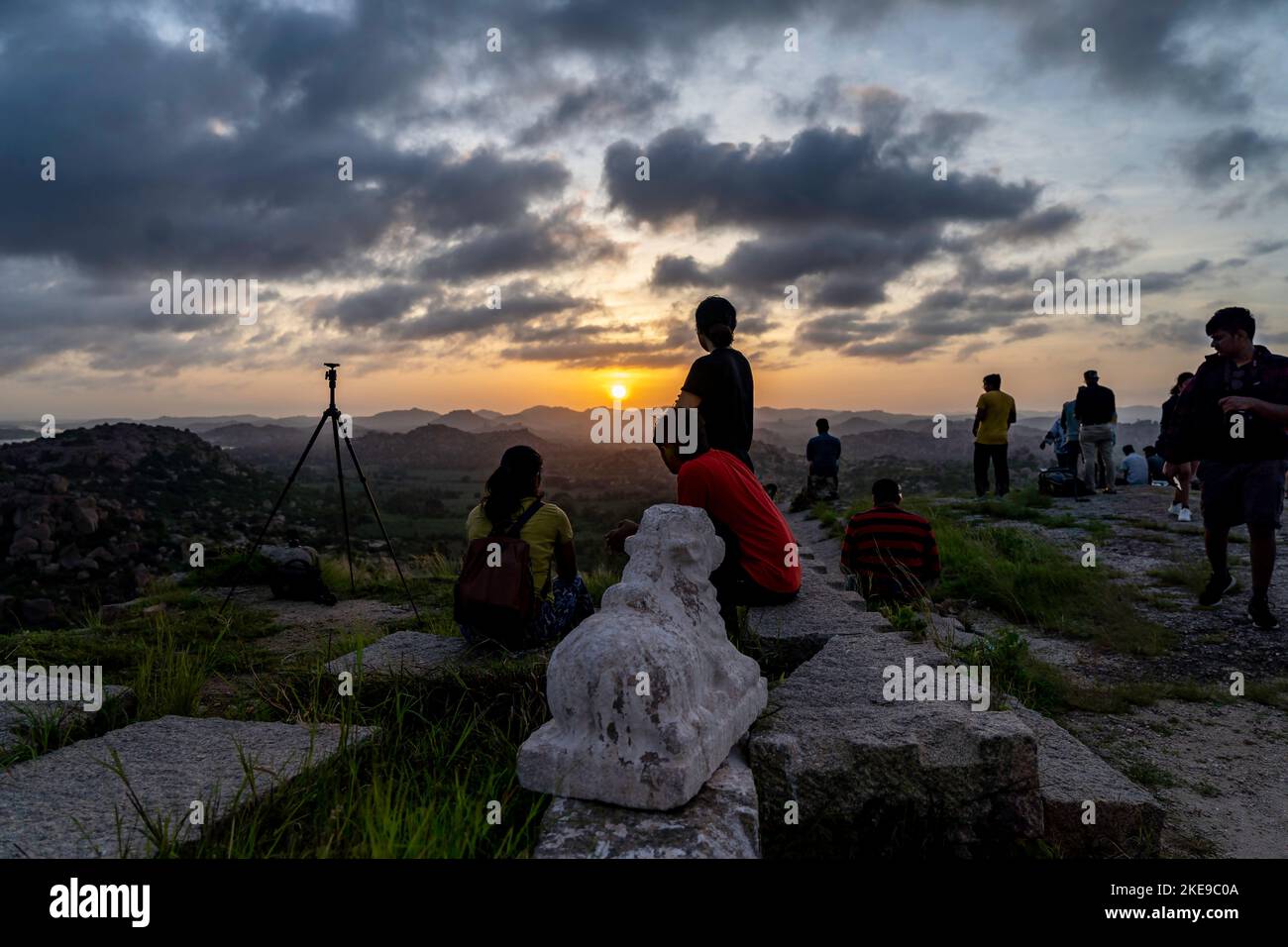 matanga hill sunrise, hampi, india Stock Photo - Alamy