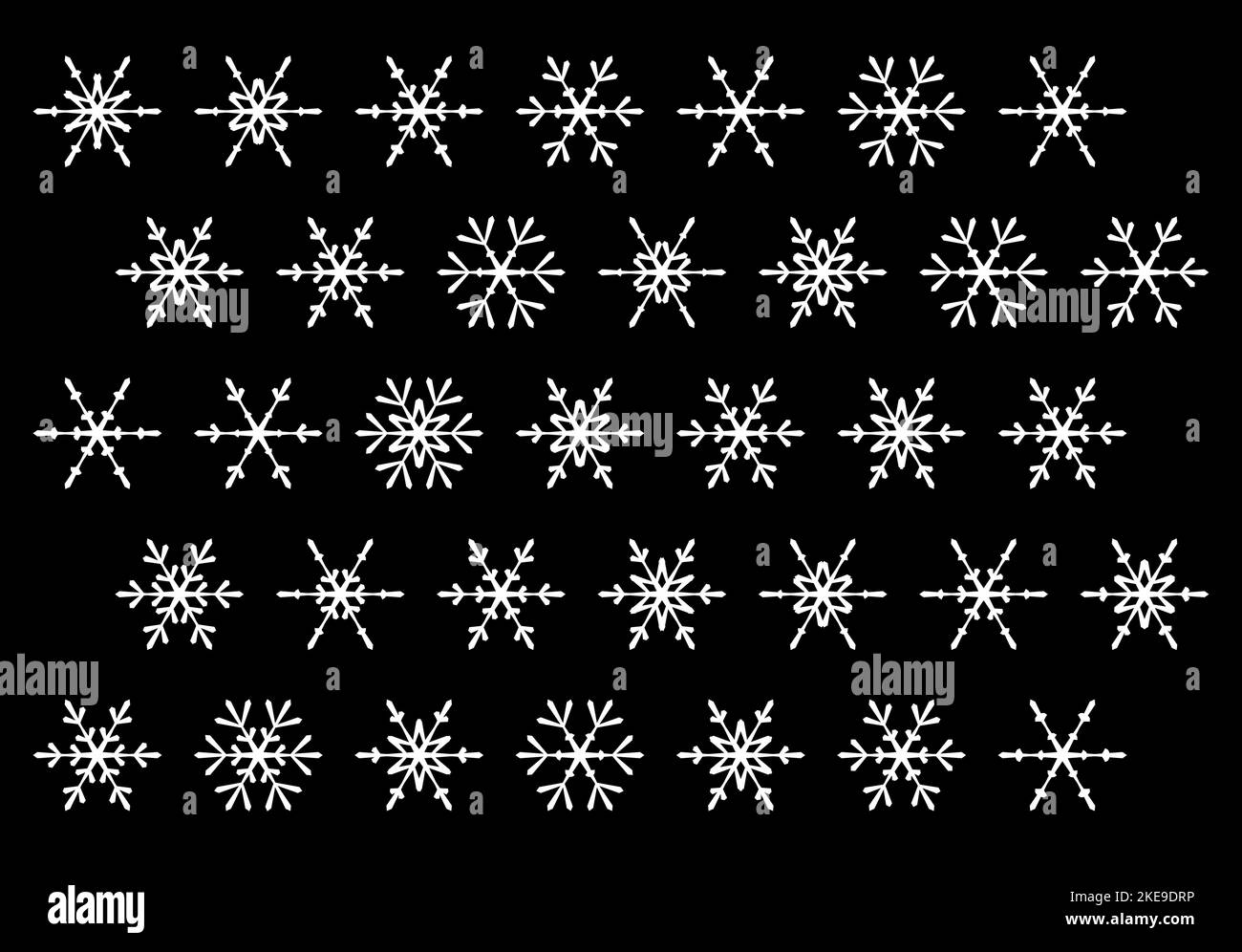 Snowflakes set for Christmas decoration. Collection of snowflakes for ...