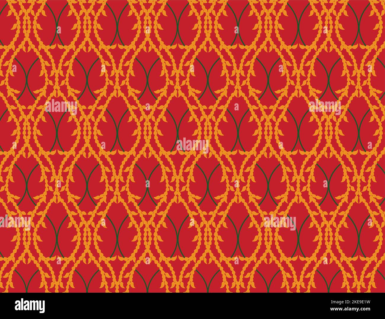 Floral pattern. Wallpaper baroque, damask. Seamless background. Red and ...