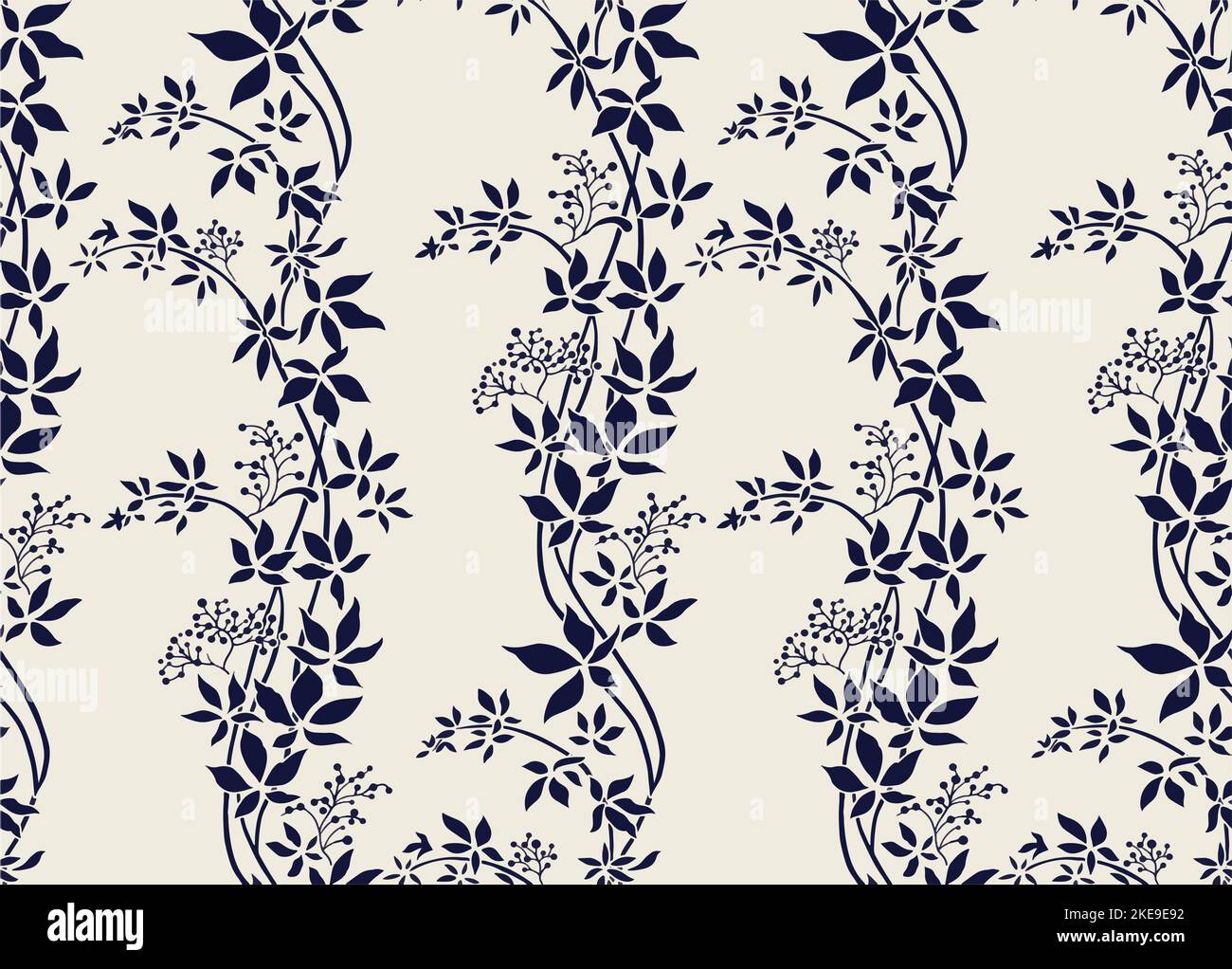 A hand-drawn black and white Ethnic grape leaves. geometric seamless ...