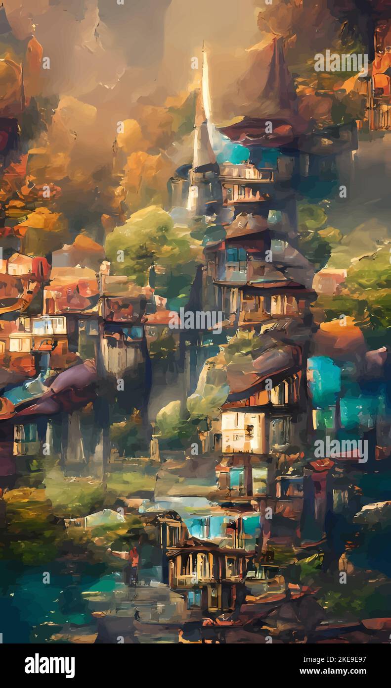 Towns vector vectors Stock Vector Images - Alamy