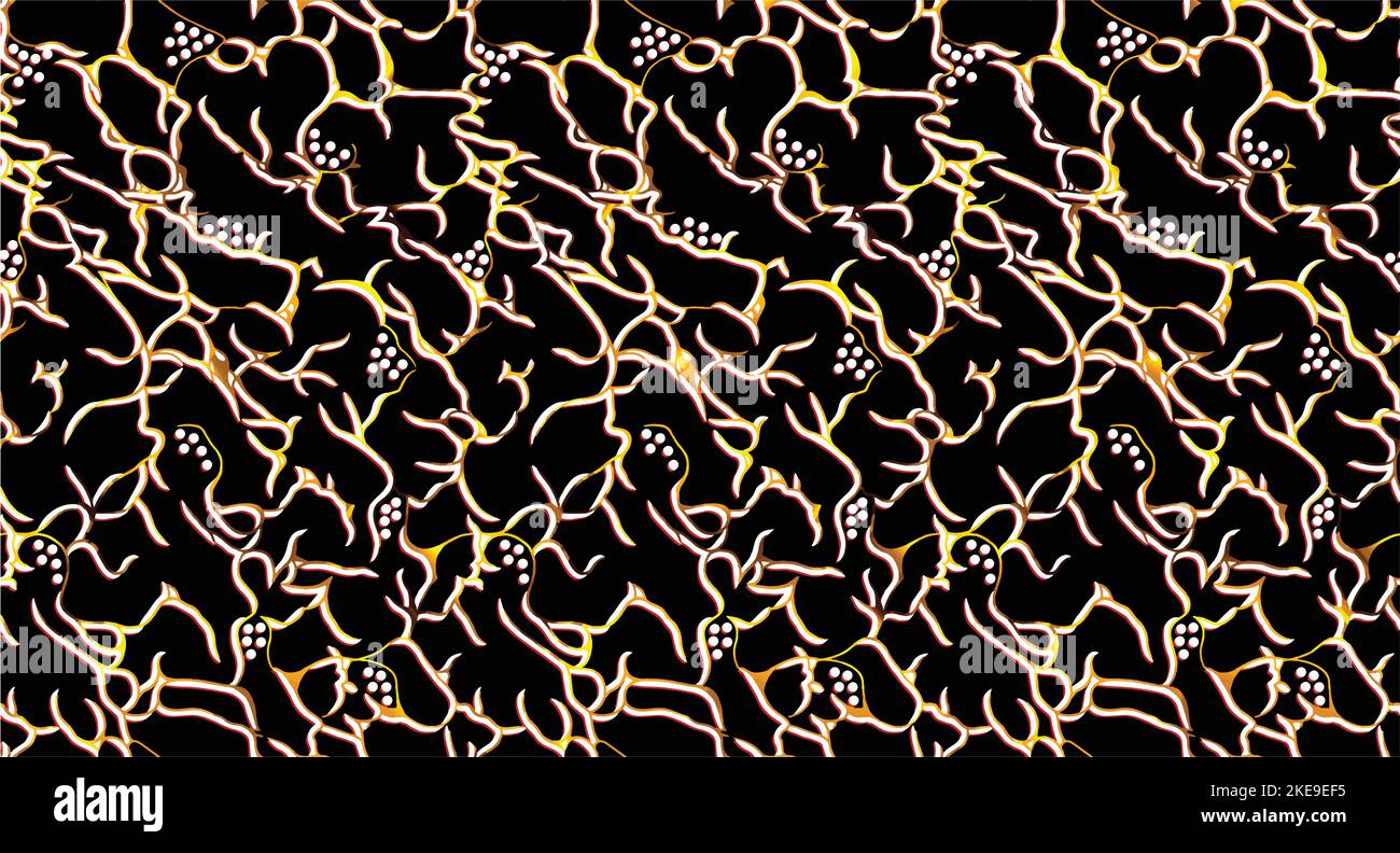 Vector turquoise black and golden branches painted texture. Seamless ...