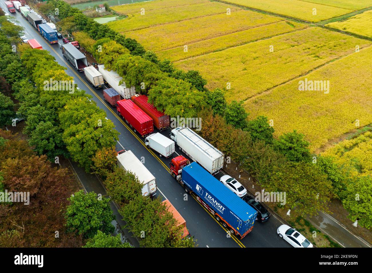 SUZHOU, CHINA - NOVEMBER 11, 2022 - An aerial photo shows JD Express ...