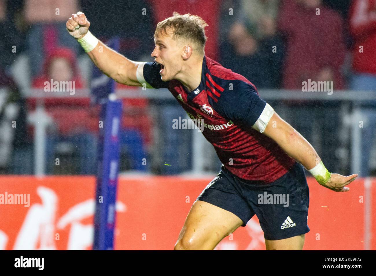 Cork, Ireland on November 10, 2022 Mike Haley of Munster celebrates ...