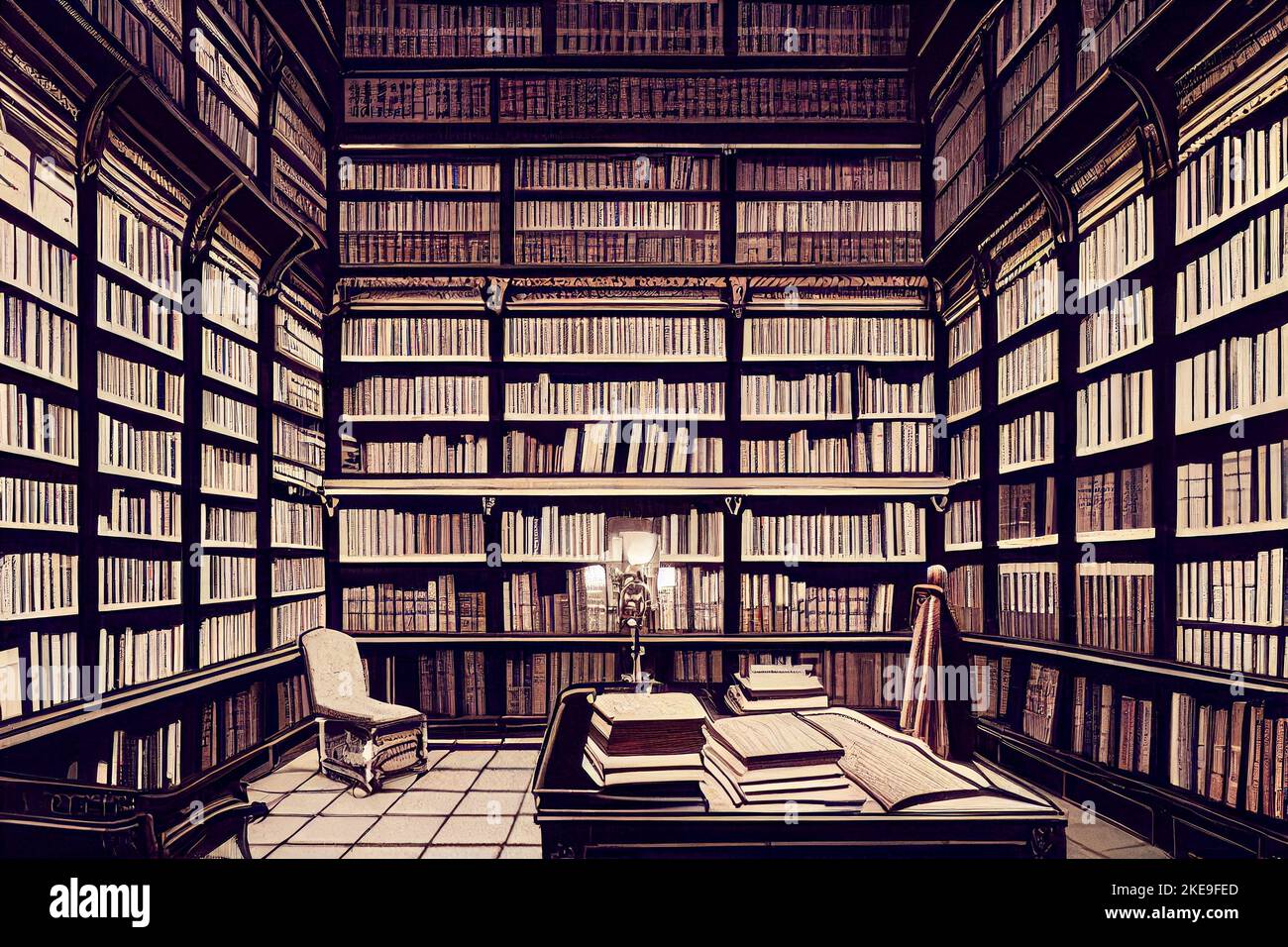 Medieval library illustration hi-res stock photography and images - Alamy