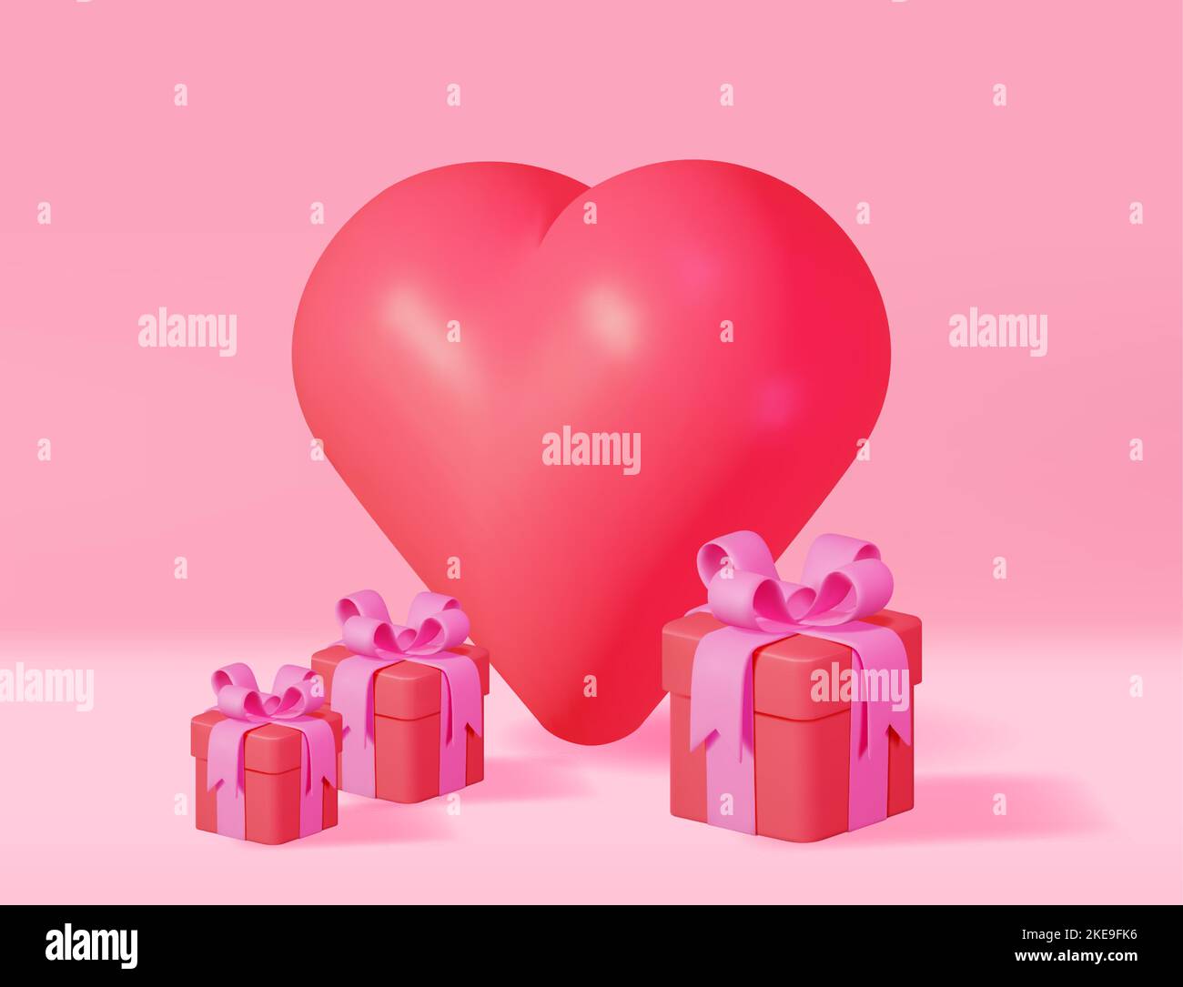 Heart gift box concept 3d Stock Vector Images - Alamy