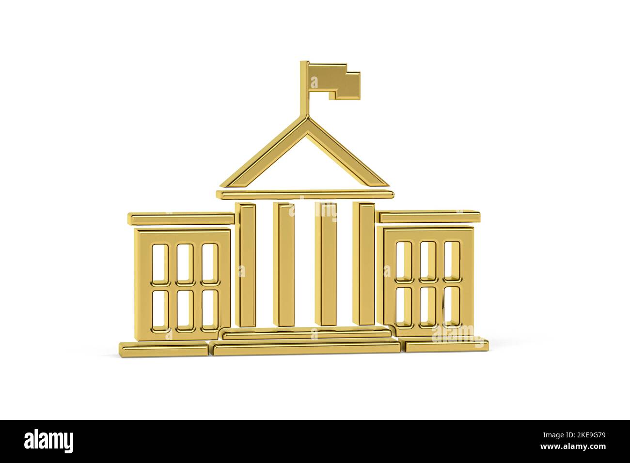 Golden 3d European parliament icon isolated on white background - 3d ...