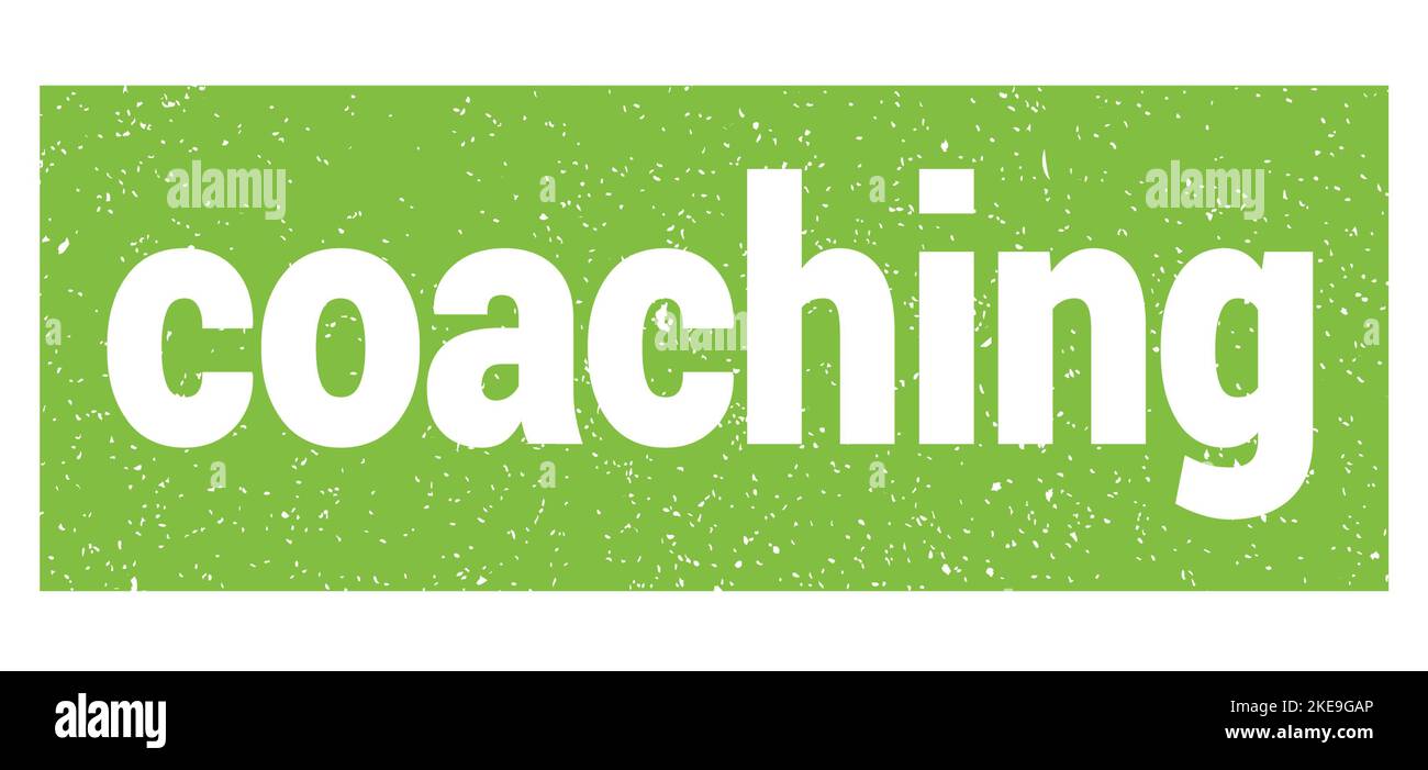 coaching text written on green grungy stamp sign Stock Photo - Alamy