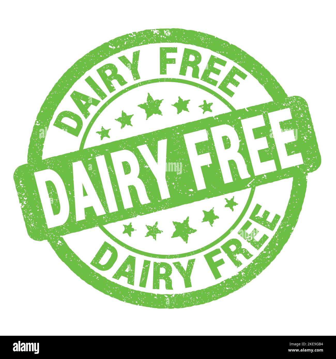 DAIRY FREE text written on green grungy stamp sign Stock Photo - Alamy