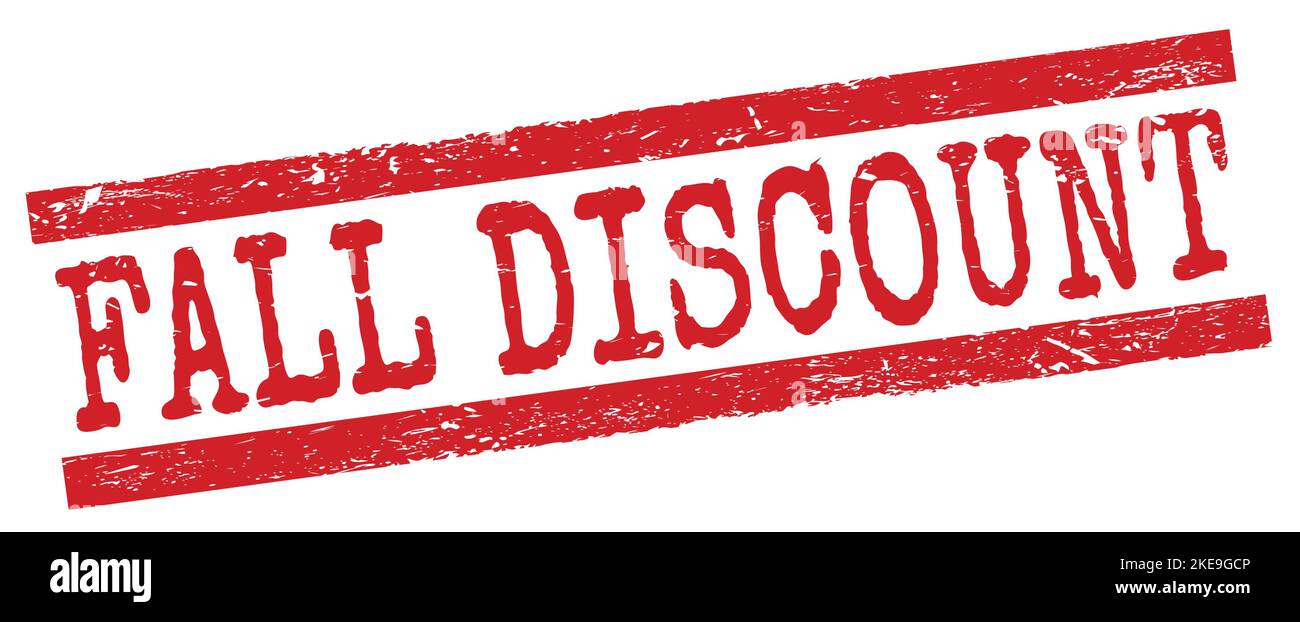 FALL DISCOUNT text written on red grungy lines stamp sign Stock Photo ...