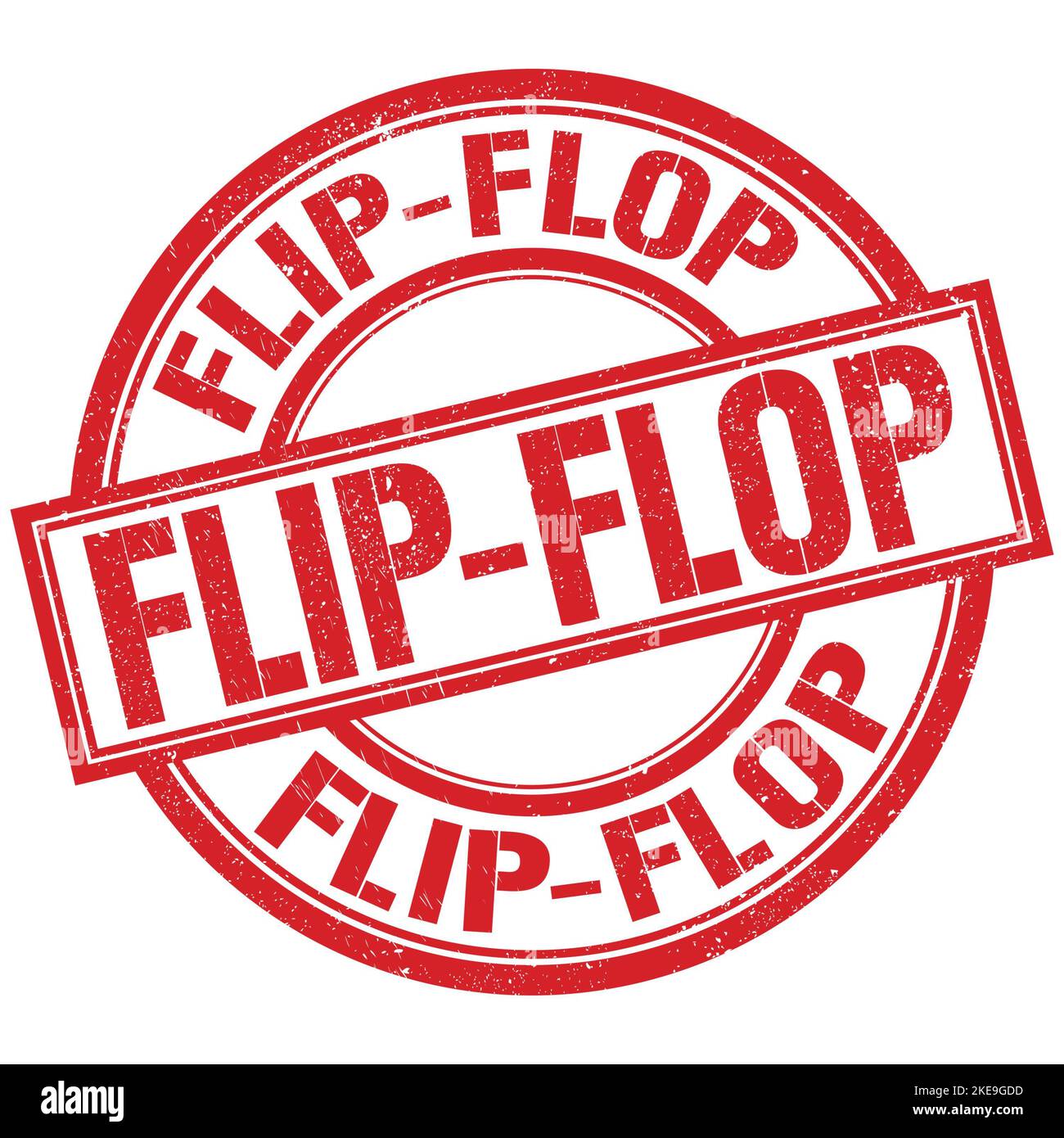 FLIP-FLOP text written word on red round stamp sign Stock Photo - Alamy