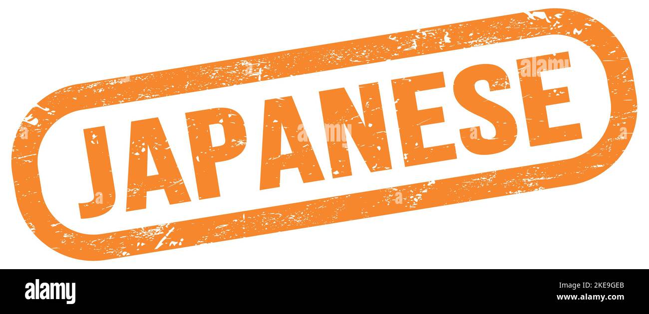 JAPANESE, text on orange rectangle stamp sign Stock Photo - Alamy