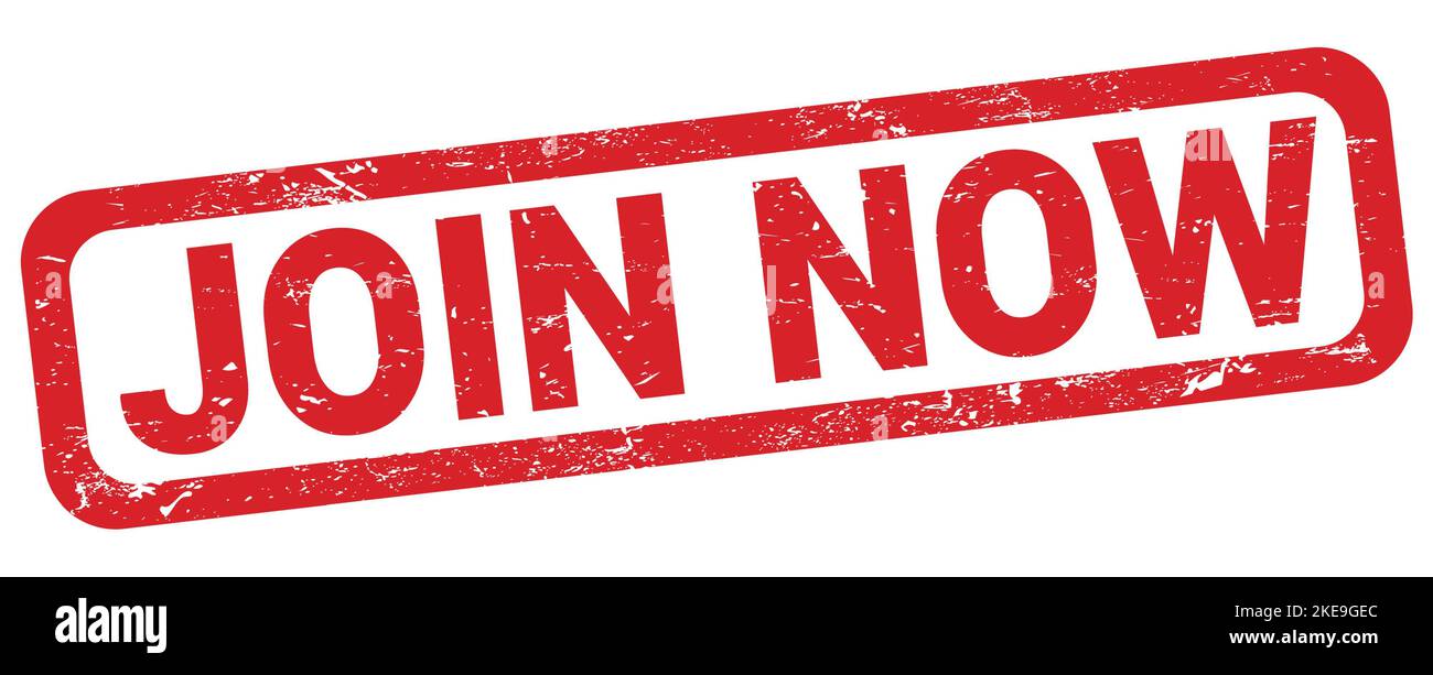 JOIN NOW text written on red rectangle stamp sign Stock Photo - Alamy