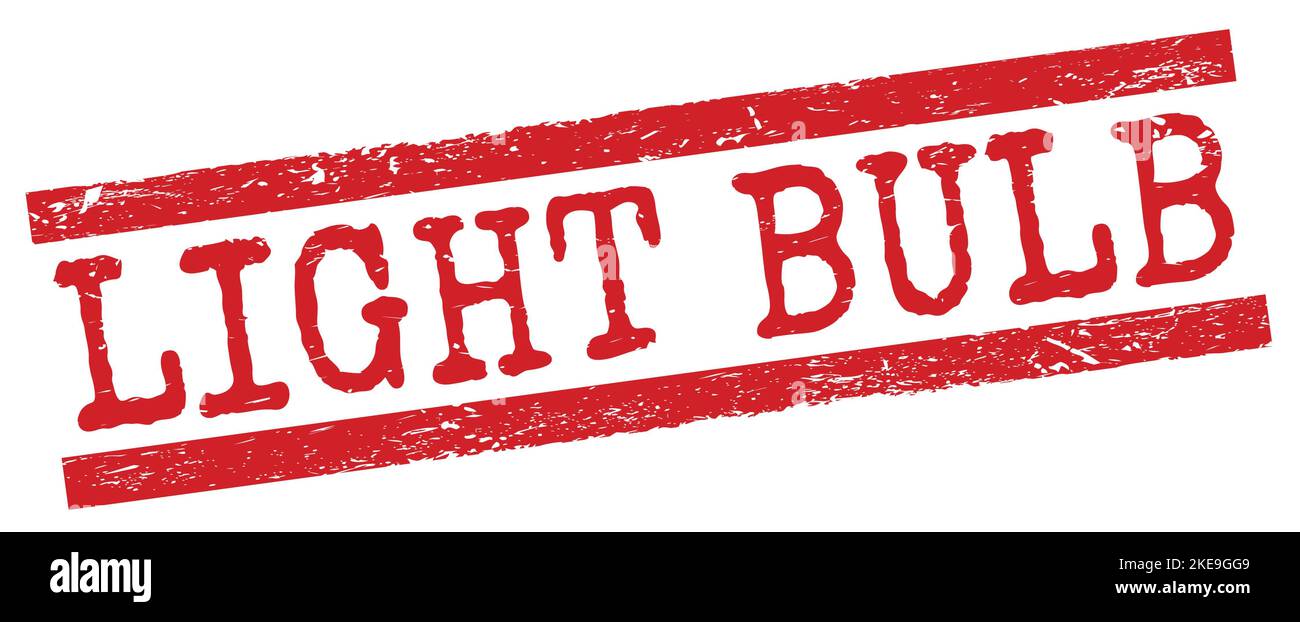 LIGHT BULB text written on red grungy lines stamp sign Stock Photo - Alamy