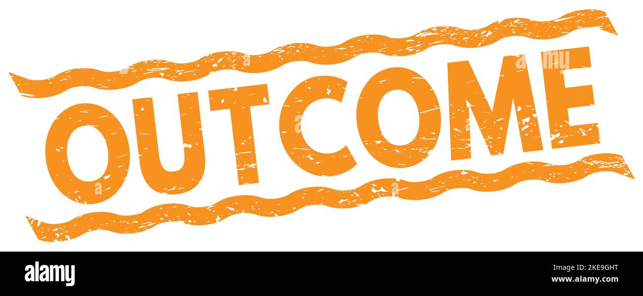 OUTCOME text written on orange lines stamp sign Stock Photo - Alamy