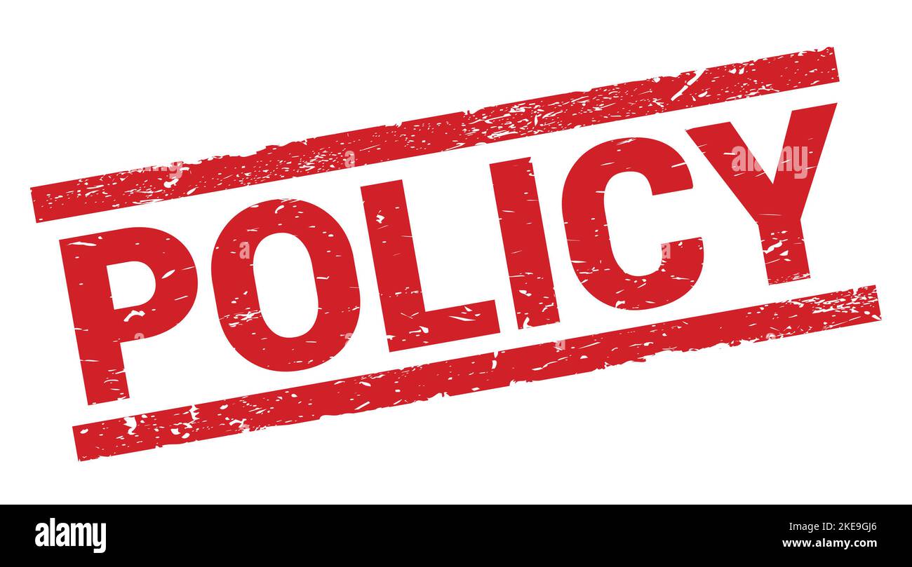 POLICY text written on red rectangle stamp sign Stock Photo - Alamy