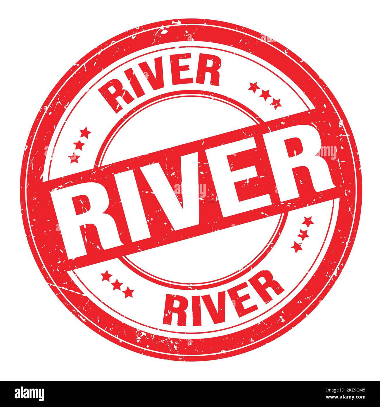 RIVER text written on red round grungy stamp sign Stock Photo - Alamy