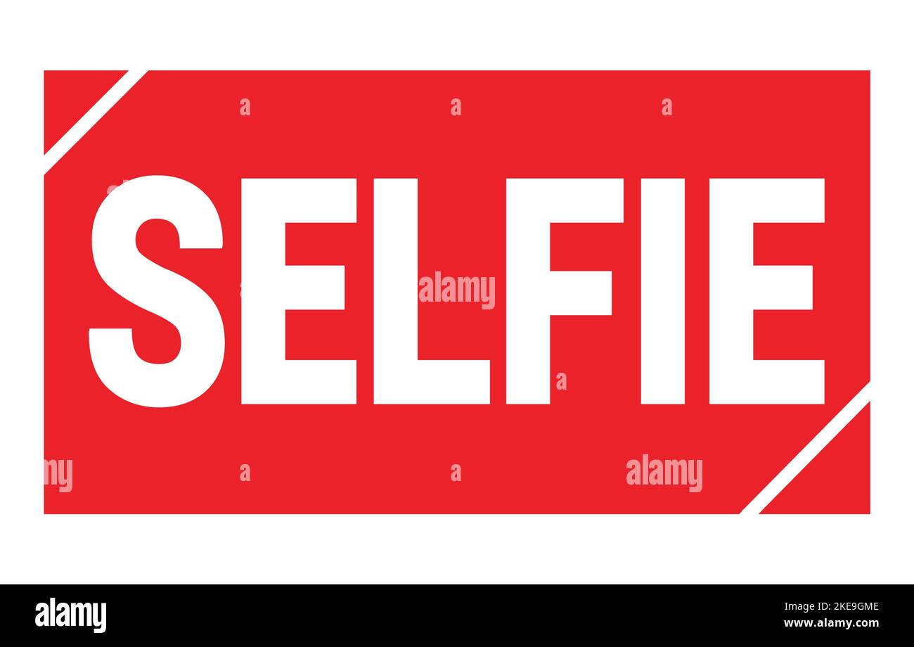 SELFIE text written on red rectangle stamp sign Stock Photo - Alamy