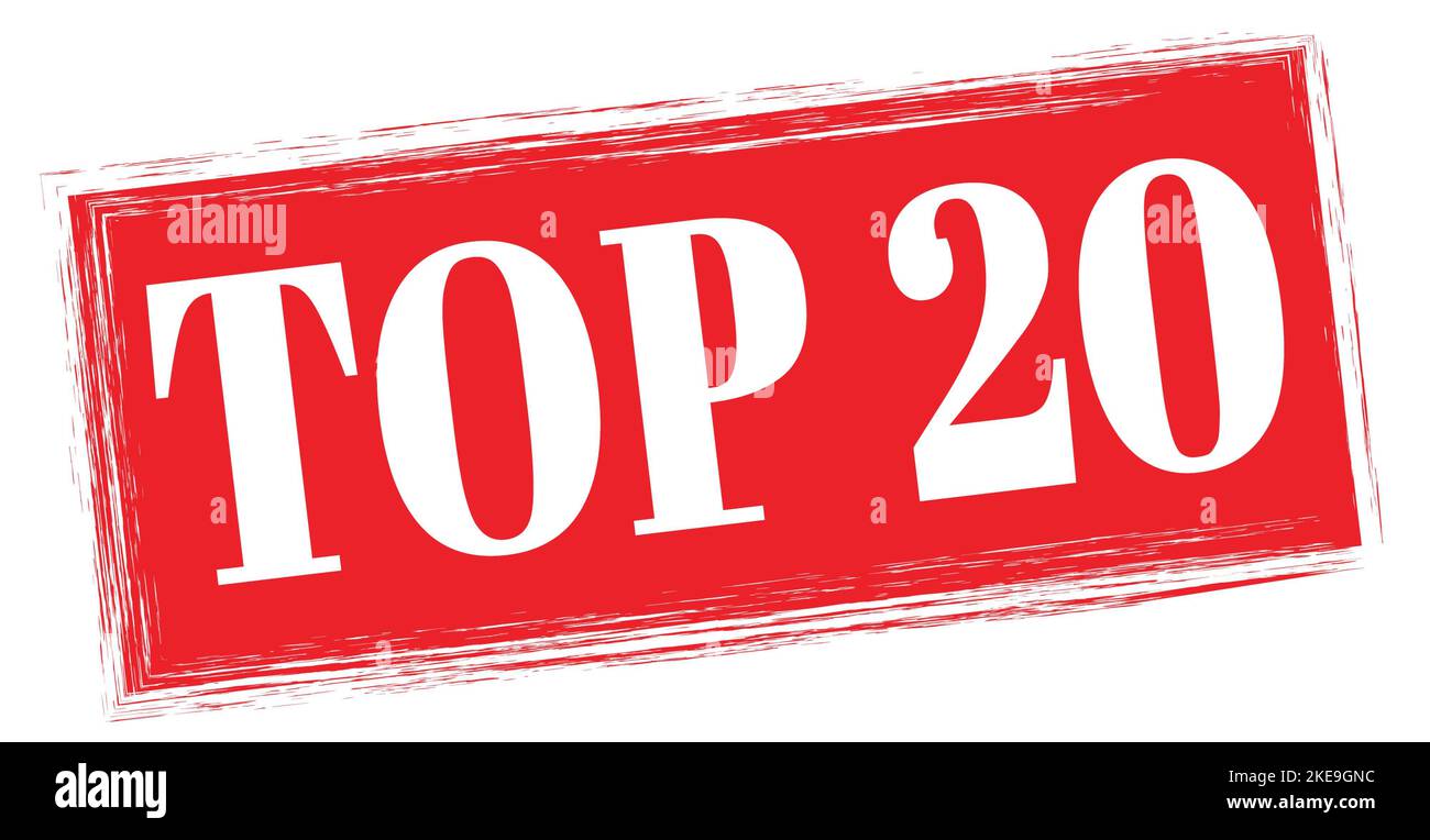 TOP 20 text written on red rectangle stamp sign Stock Photo - Alamy