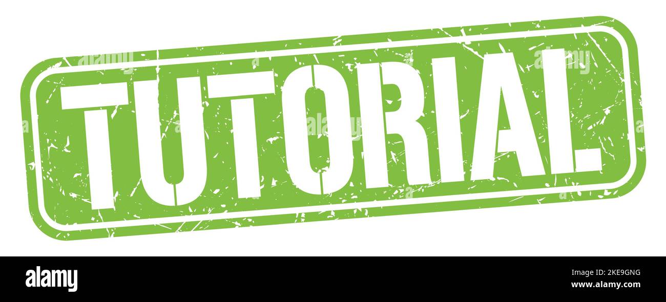 TUTORIAL text written on green grungy stamp sign Stock Photo - Alamy