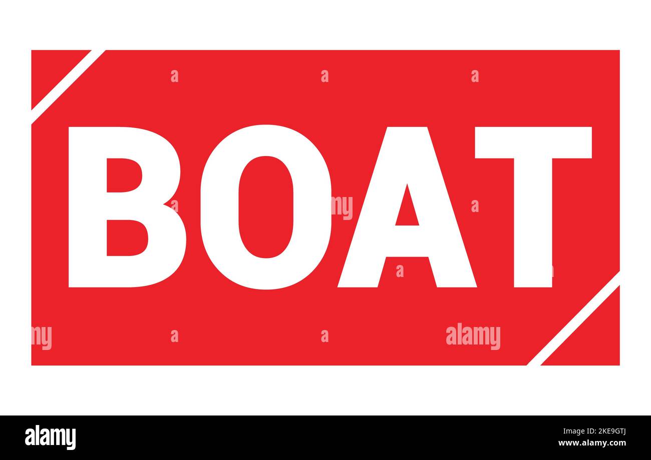 BOAT text written on red rectangle stamp sign Stock Photo - Alamy