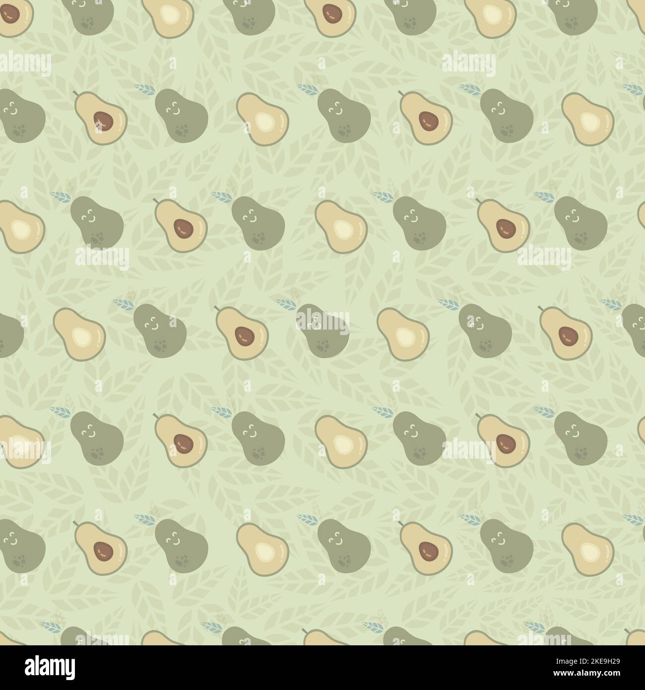 Cute Pastel Green Avocados Repeat Pattern background design Stock ...