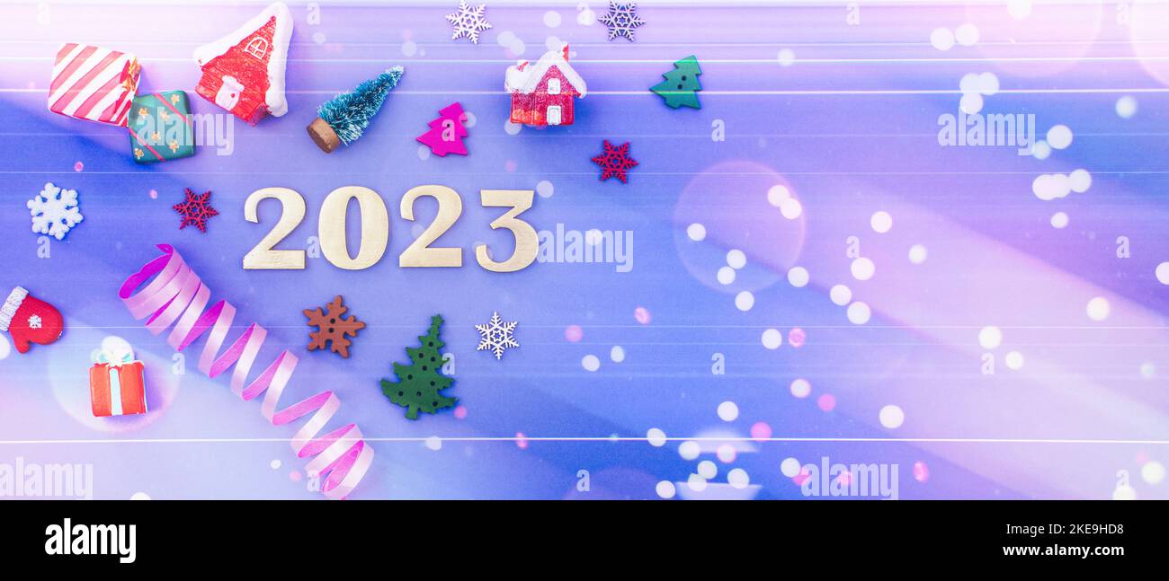 Background to New Year 2023. Beautiful Panoramic web banner Stock Photo ...