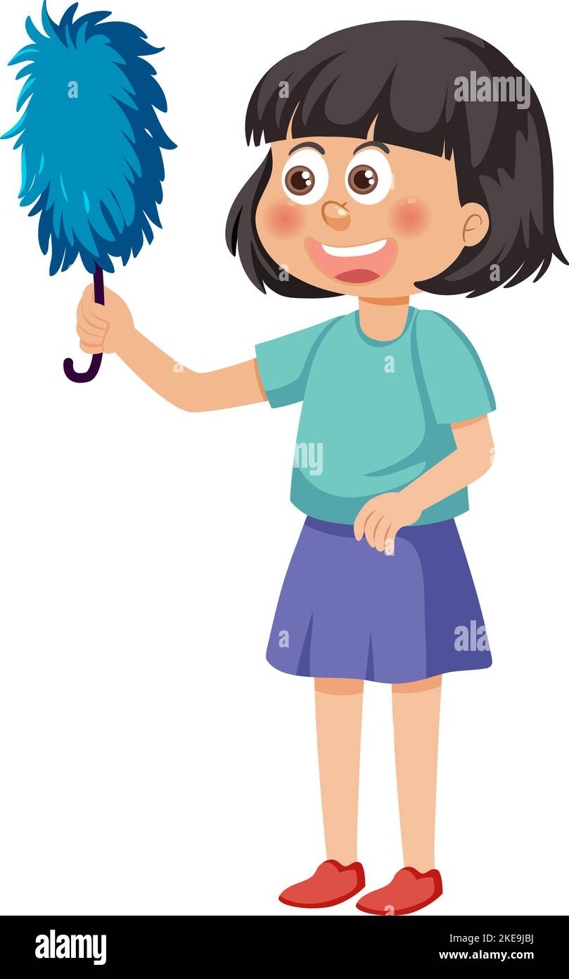 Cartoon character of kid cleaning illustration Stock Vector Image & Art ...
