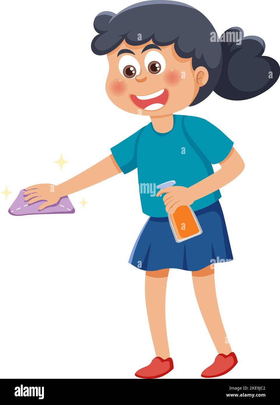 Cartoon character of kid cleaning illustration Stock Vector Image & Art ...