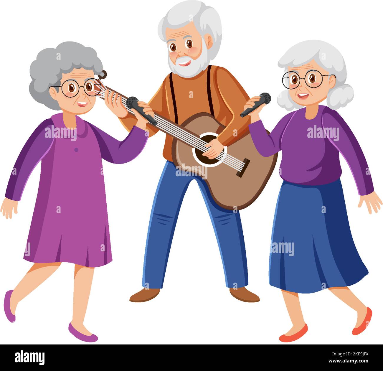 Old people music group Stock Vector Images - Alamy