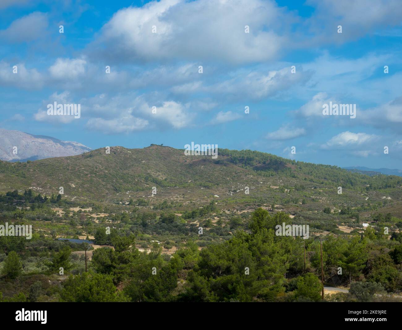 Panoramic view of Attavyros mountain. Is the highest mountain on the ...