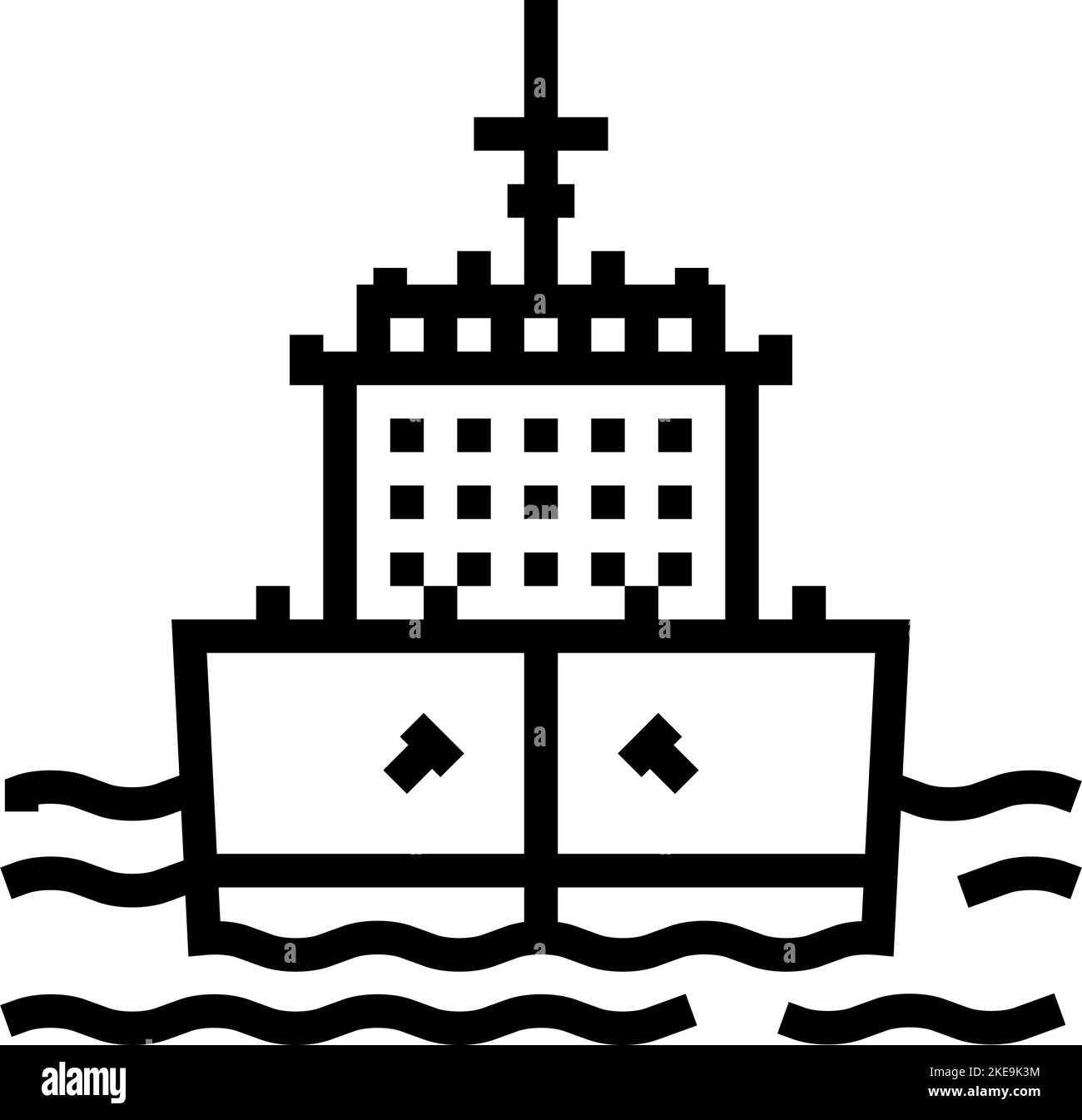 ship transport vehicle line icon vector illustration Stock Vector Image ...