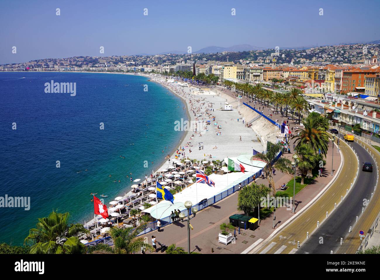 NICE, FRANCE - JUNE 17, 2022: Aerial cityscape with Promenade des ...