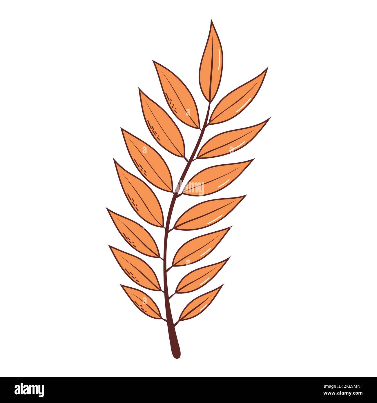Autumn leaf. Vector illustration in hand drawn style Stock Vector Image ...