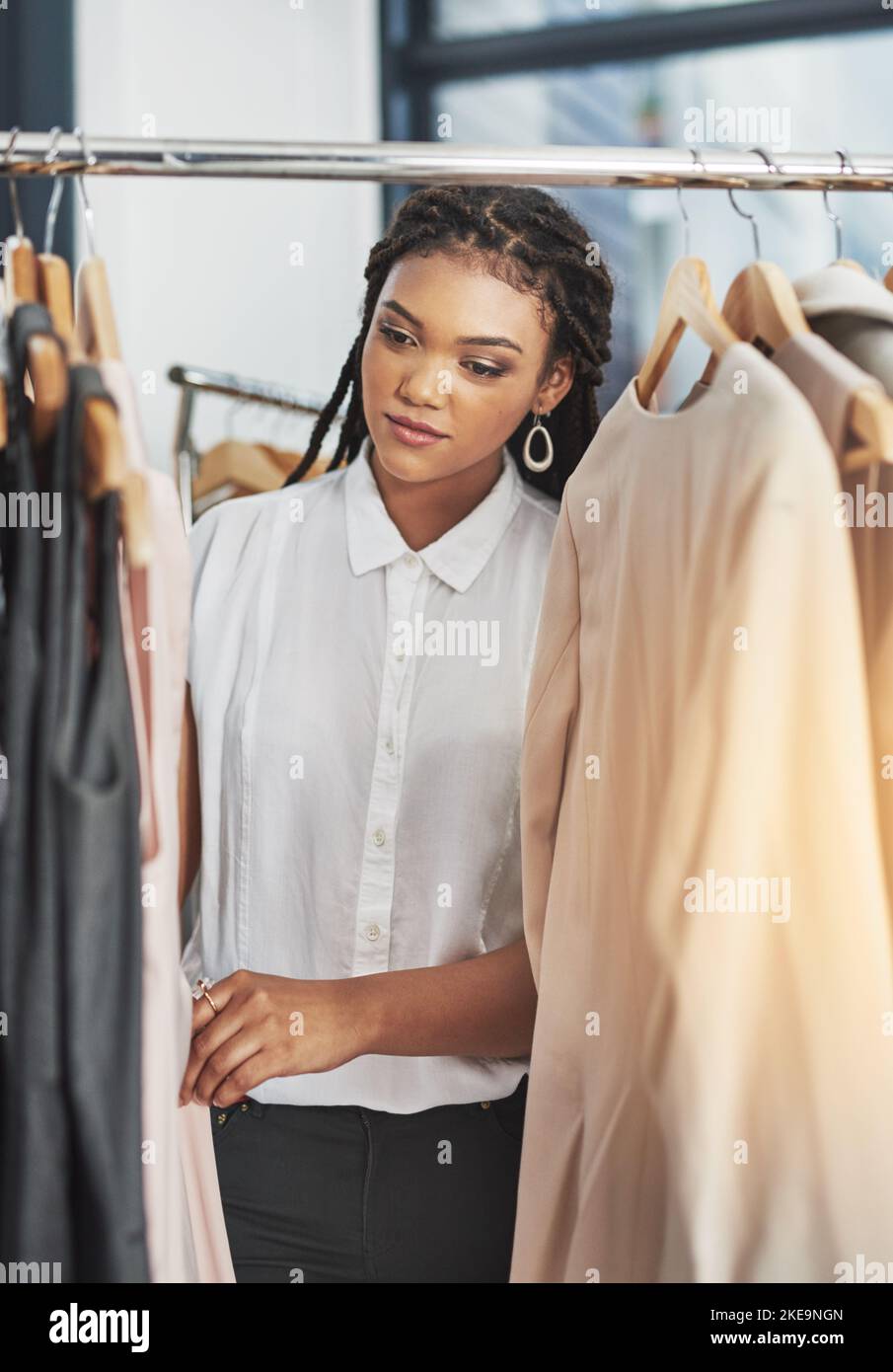 Woman holding on to rail hi-res stock photography and images - Alamy
