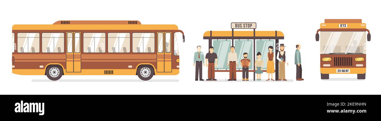 World Public Transport Day. Vector clipart animated characters or ...
