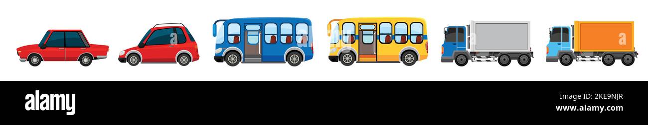 World Public Transport Day. Vector clipart animated characters or ...