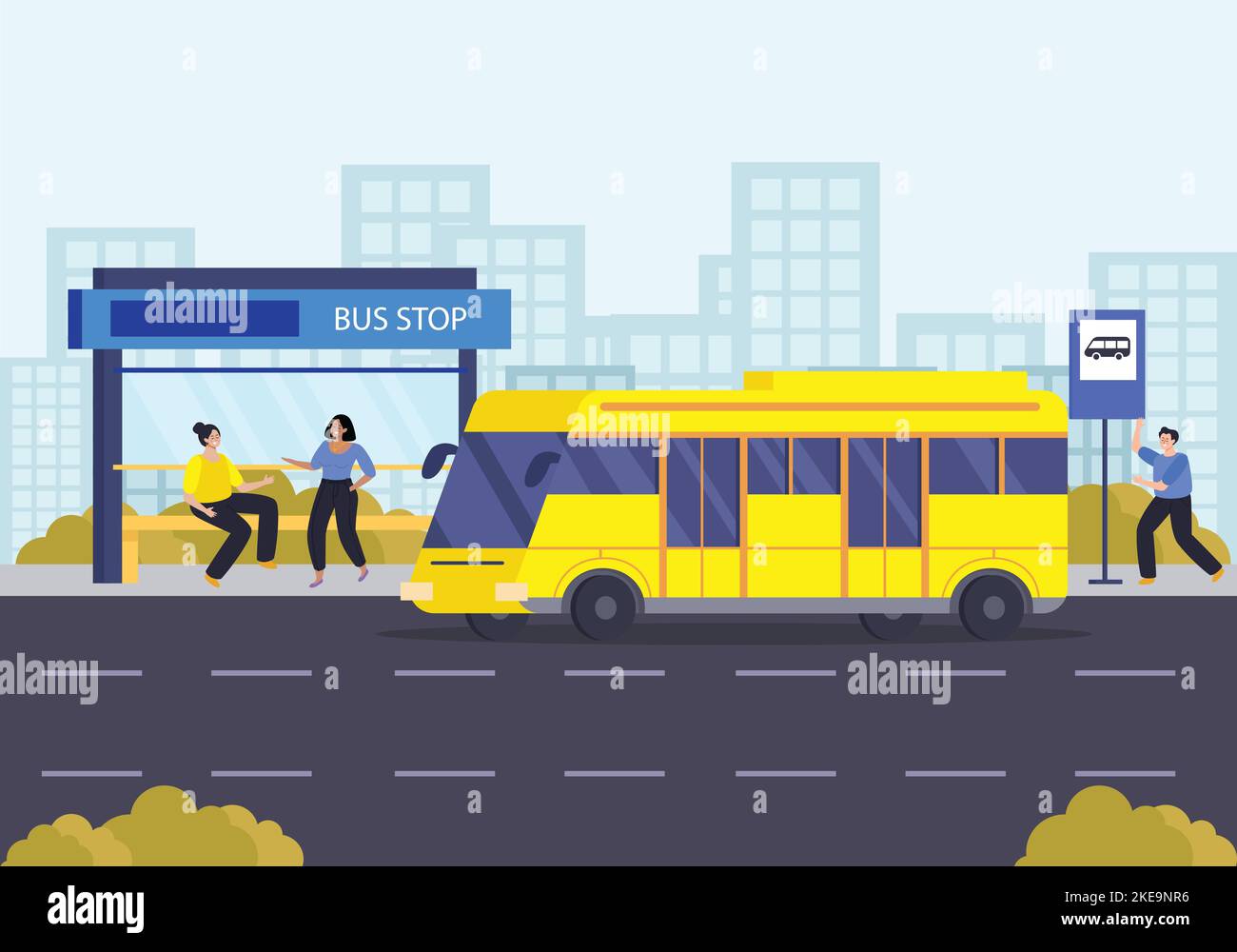 World Public Transport Day. Vector clipart animated characters or ...