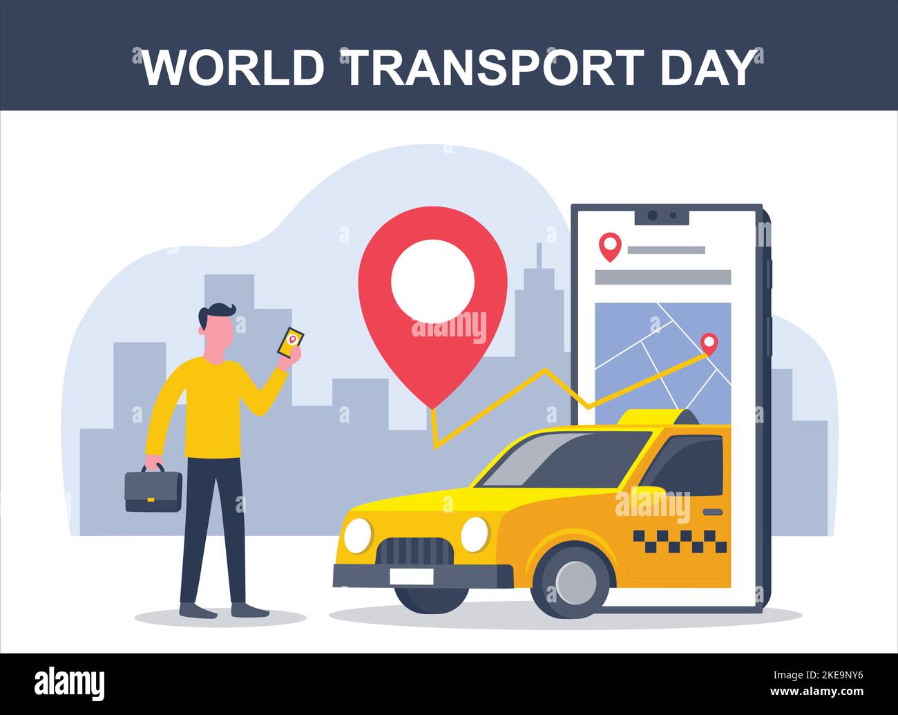 World Public Transport Day. Vector clipart animated characters or ...