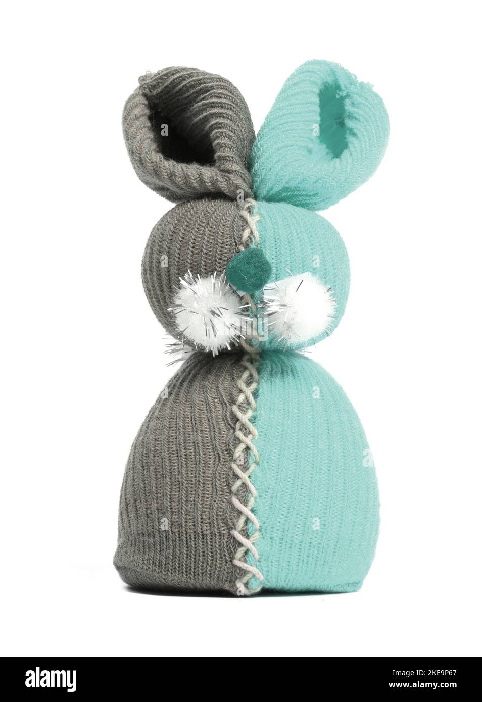 Two tone toy bunny, isolated on white background Stock Photo - Alamy