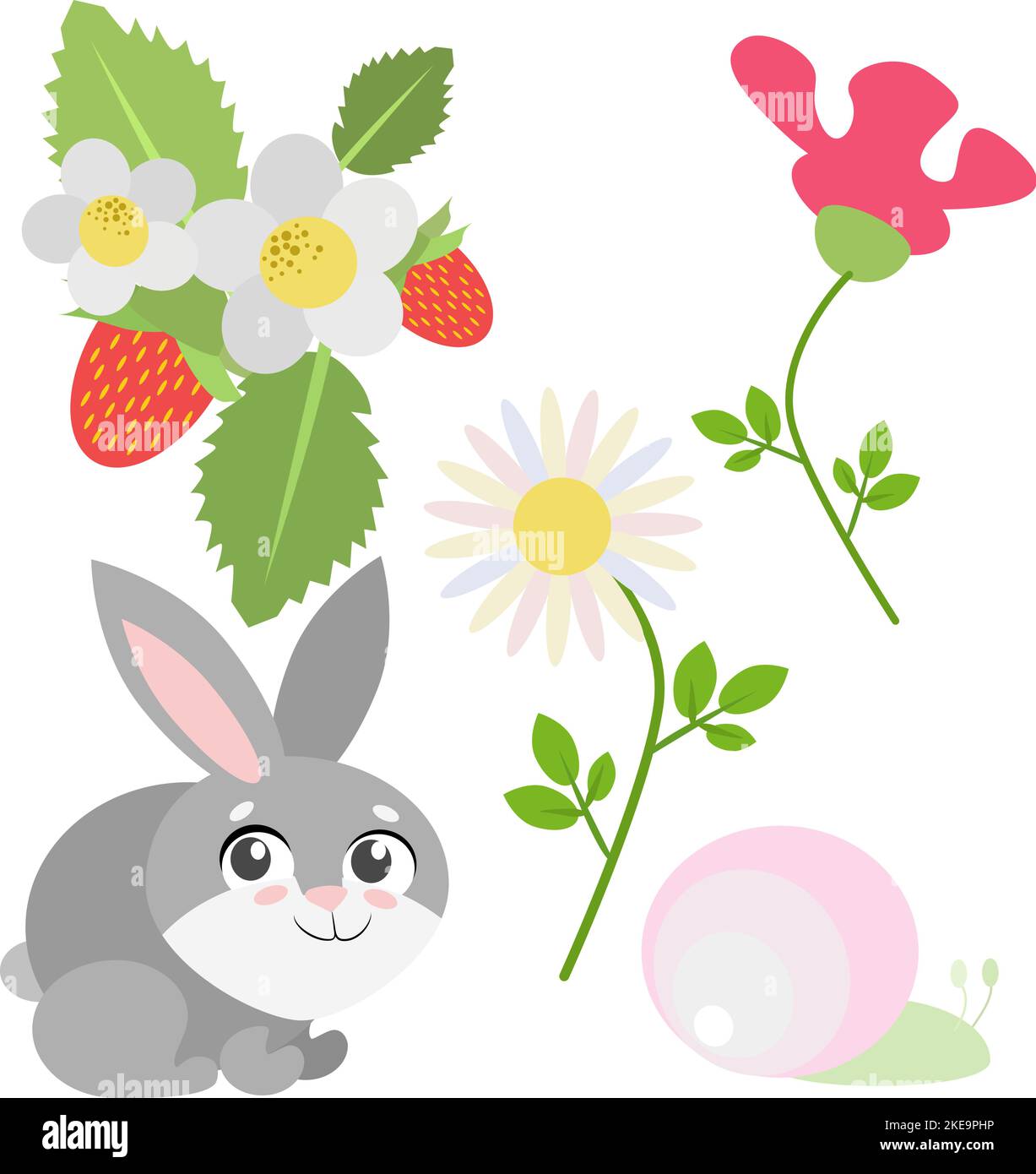 Cartoon rabbit flowers Stock Vector Images - Alamy