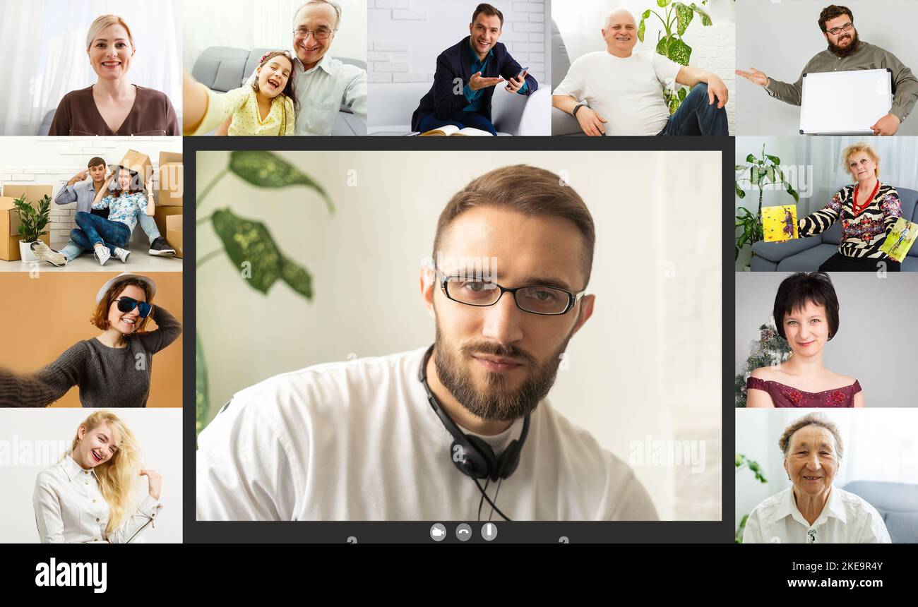 Man woman chat head shot hi-res stock photography and images - Alamy