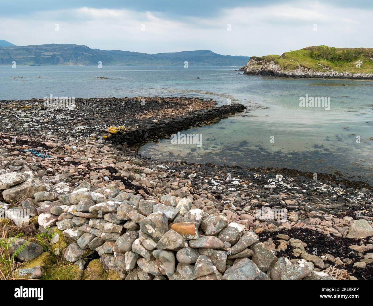 The tiny coastal inlet of Inbhir Amlabhaig near Tokavaig with remains ...