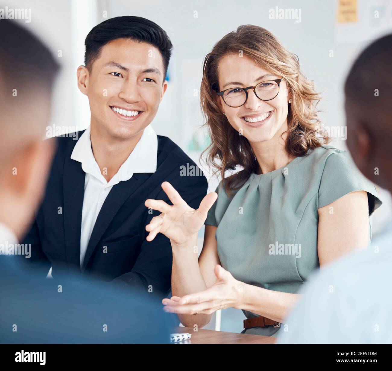 Marketing, planning and business people in a meeting, discussion and ...