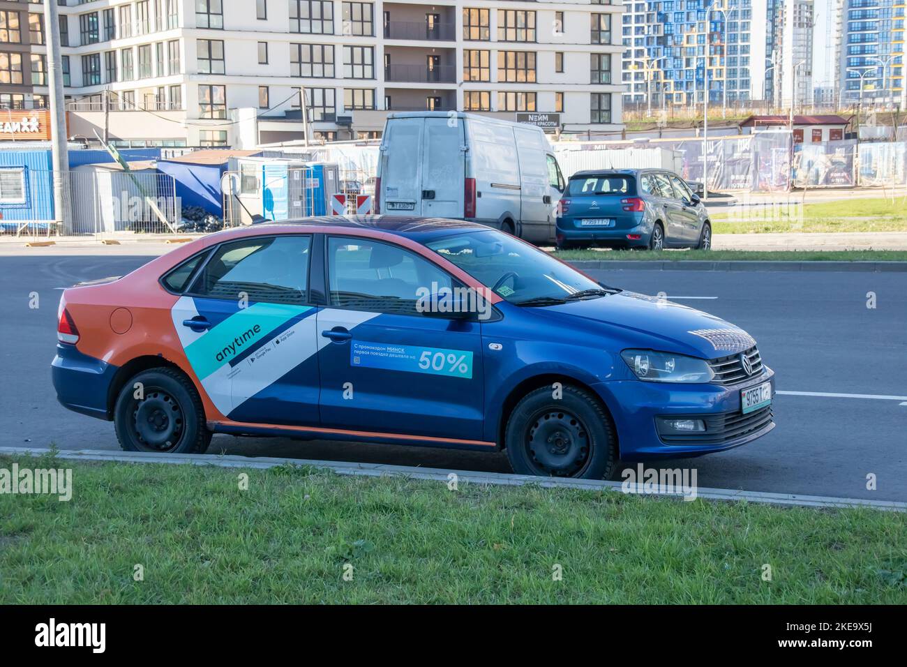 Belarus, Minsk - 20 october, 2022: Parking car rental on the side of ...