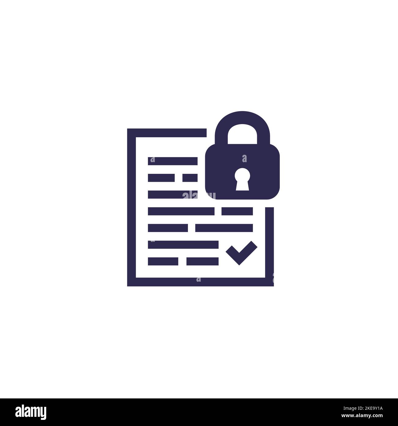 document protection and data security icon, vector Stock Vector Image ...