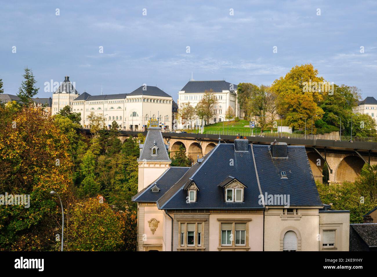 Luxembourg historic centre skyline with Adolphe bridge Stock Photo - Alamy