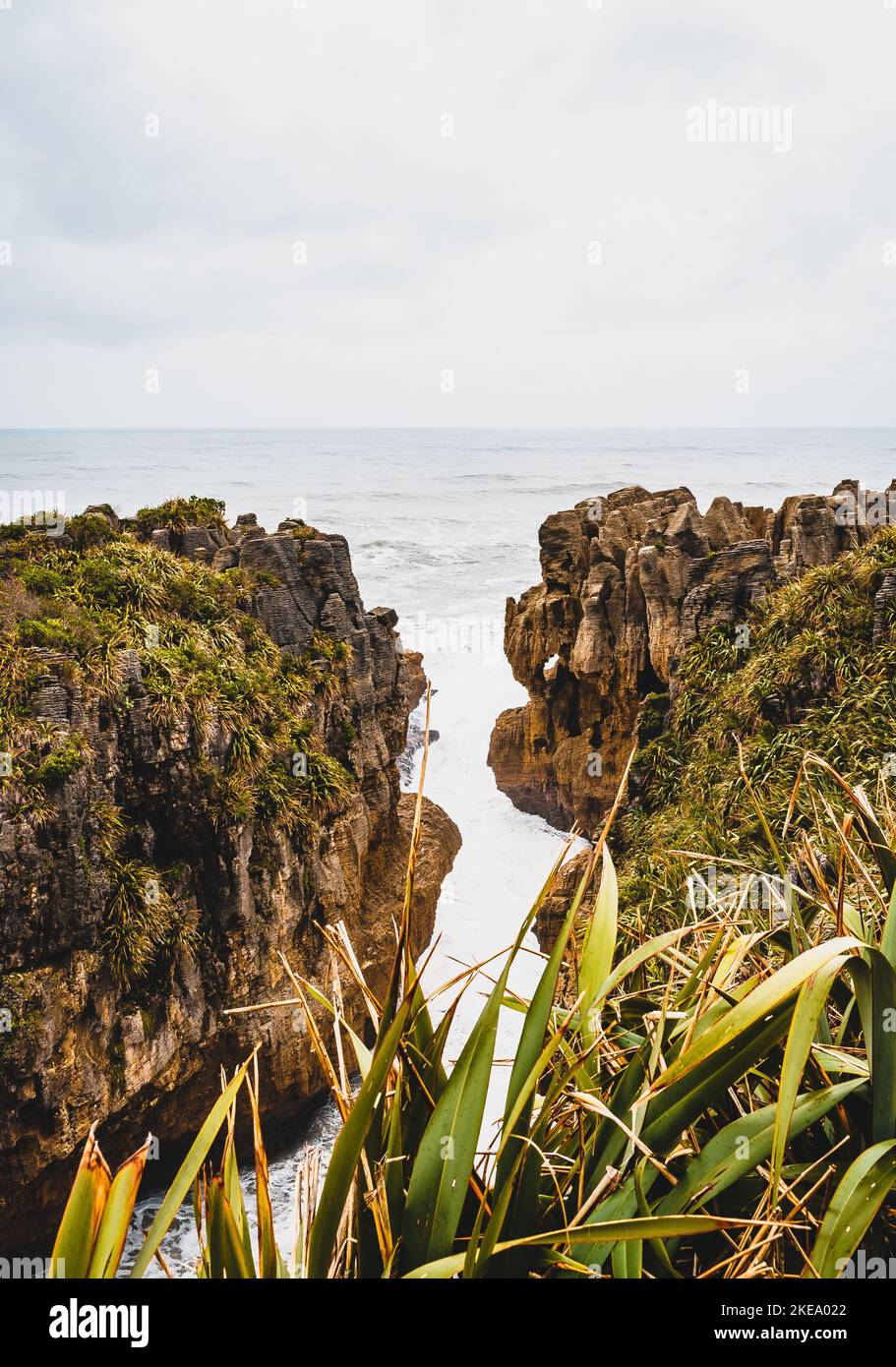 The Pancake Rocks in Punakaiki, South Island, New Zealand Stock Photo ...