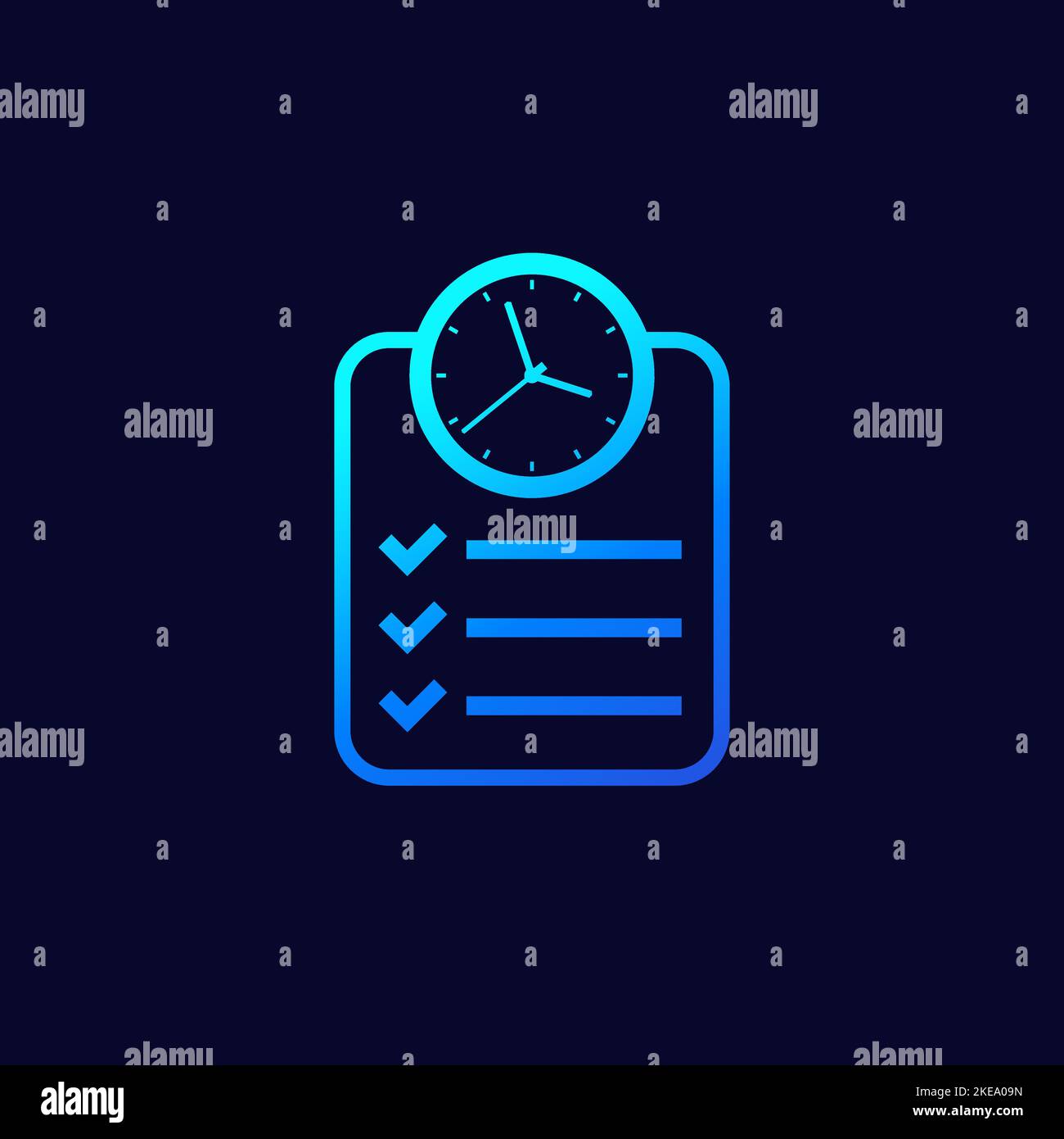 timesheet, tracking time vector icon on dark Stock Vector Image & Art ...