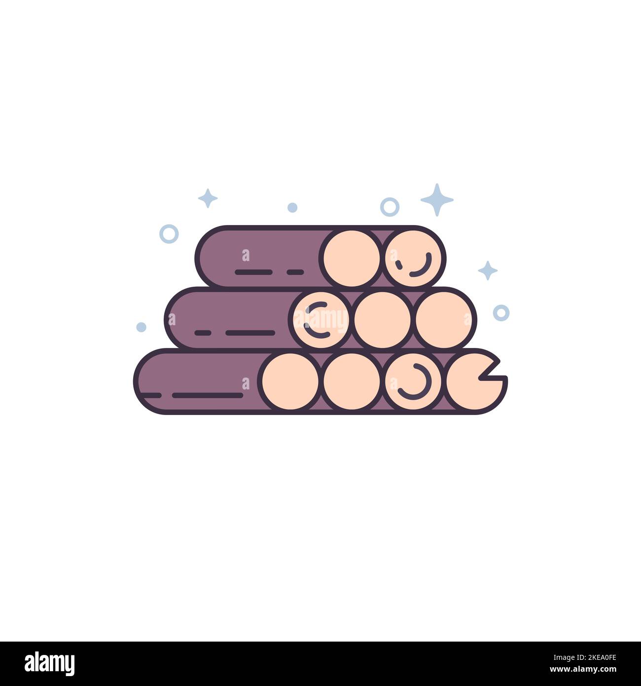 logs or woodpile icon with outline, vector Stock Vector Image & Art - Alamy